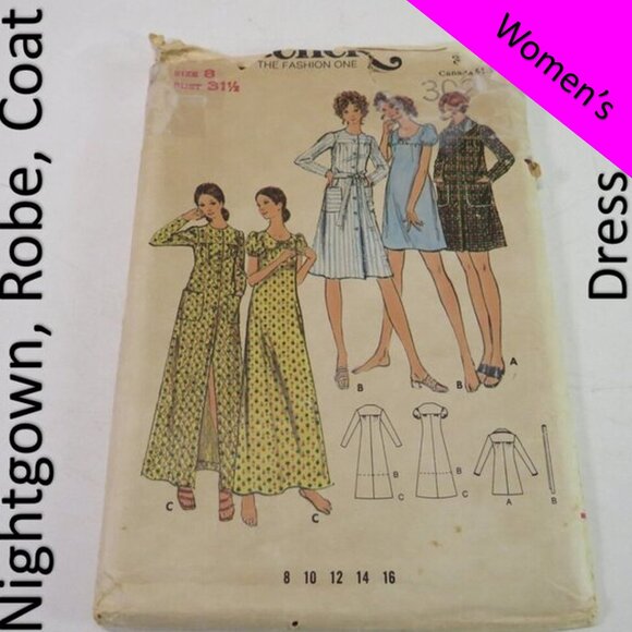 Butterick | Office | Butterick 6477 Sewing Pattern Nightgown Dress Robe ...